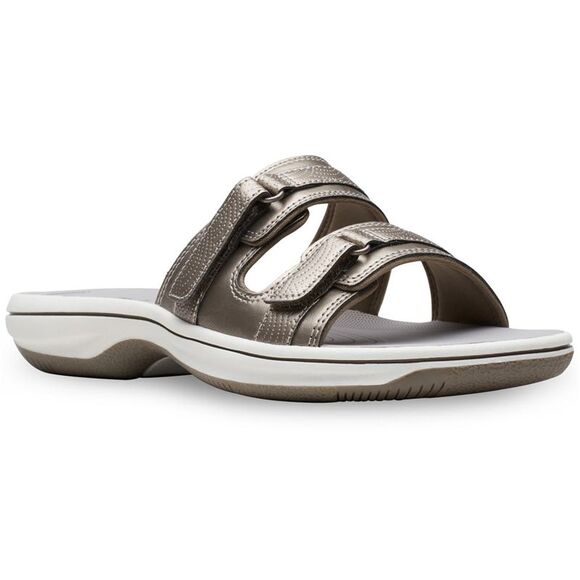 Cloudsteppers by Clarks | Shoes | Cloudsteppers By Clarks Womens Breeze Piper Silver Slide ...